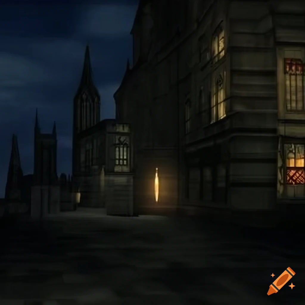 Night view of a gothic city in nostalgic ps2 graphics on Craiyon