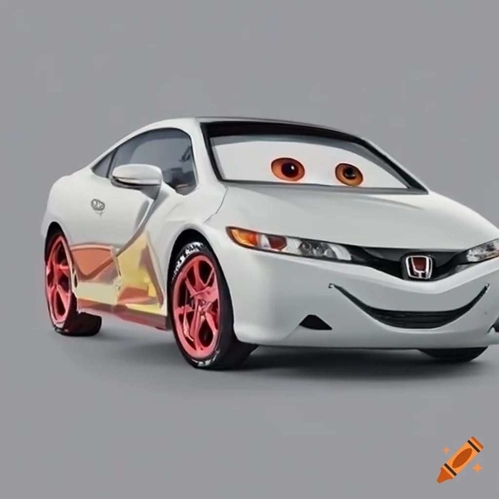 Pixar cars character resembling a white 2014 honda civic si coupe on ...