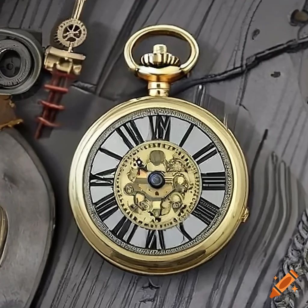 Intricately detailed steampunk pocket watch in concept art 4k ...