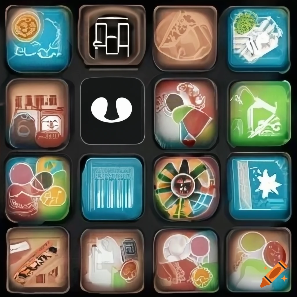 Collage of icons representing different common themes of ocd on Craiyon