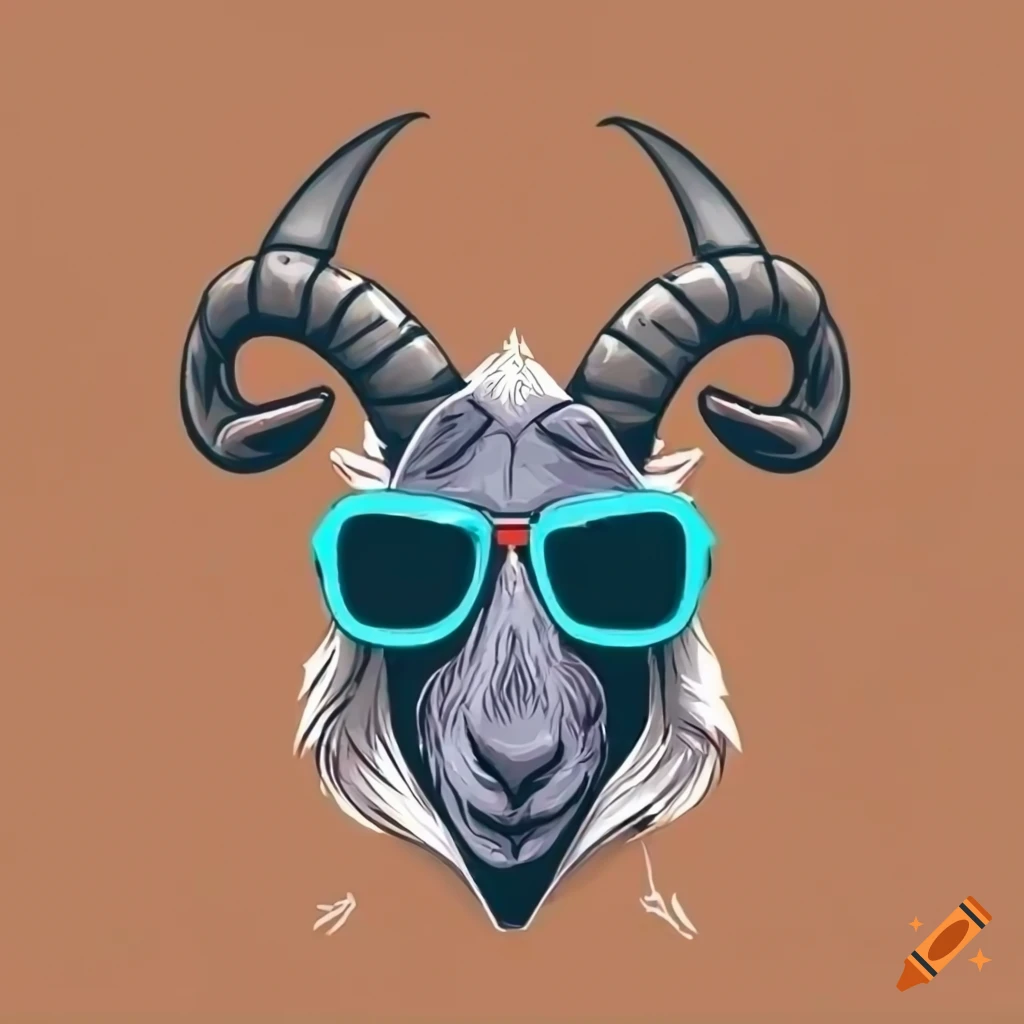 Cool goat logo with sunglasses and a hoodie on Craiyon