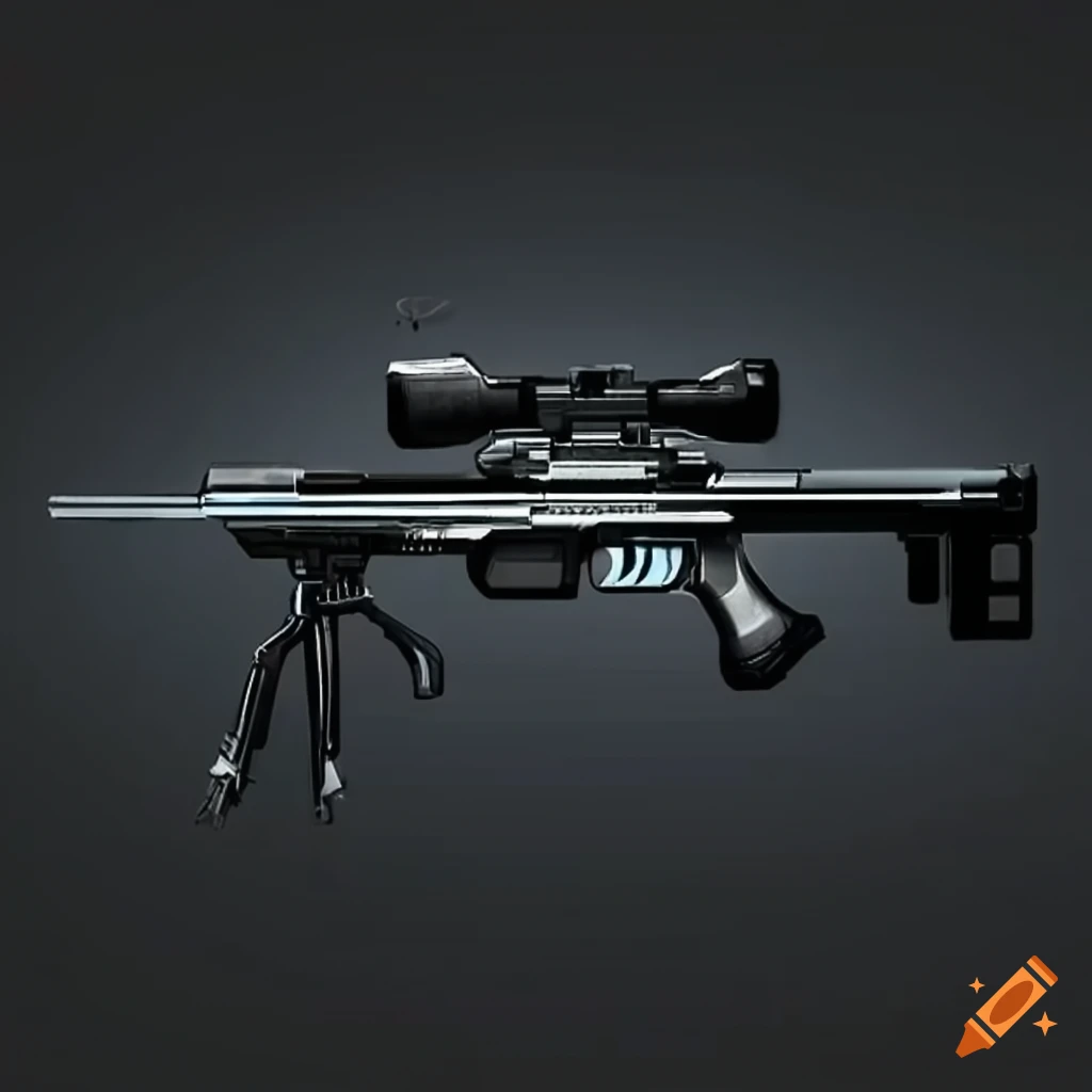 Futuristic sniper rifle on Craiyon