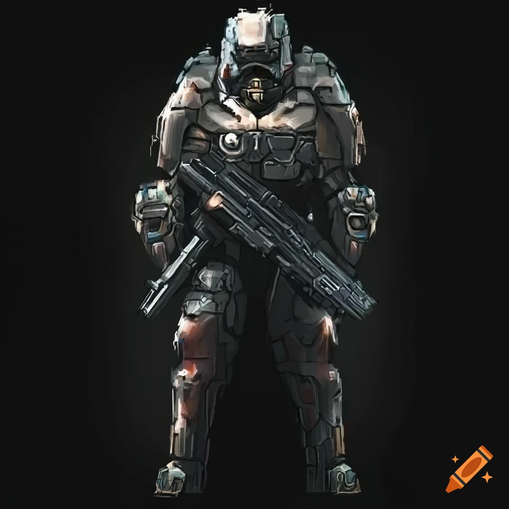 Futuristic armored soldier in 16-bit art style on Craiyon