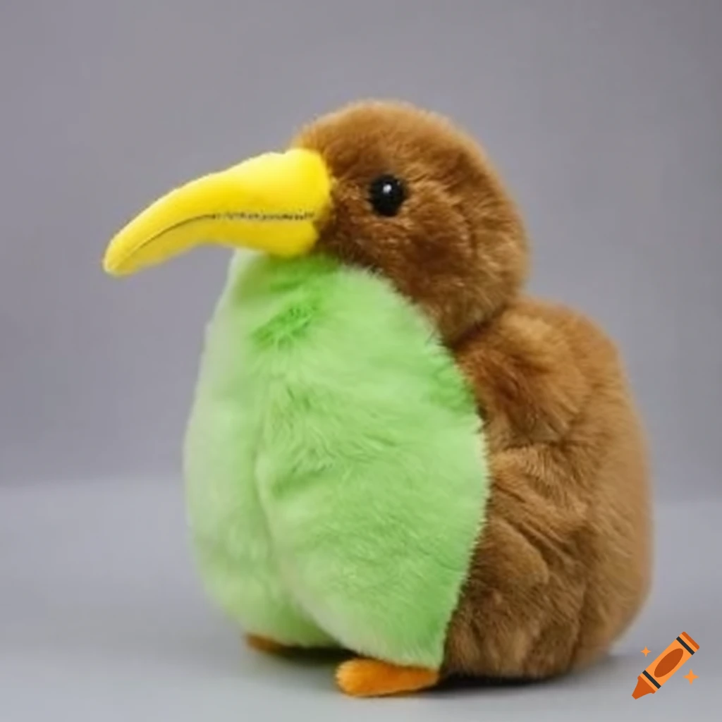 Kawaii plush toy of a kiwi bird on Craiyon