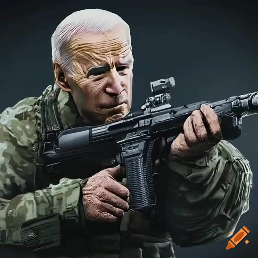 Joe biden character in video game on Craiyon