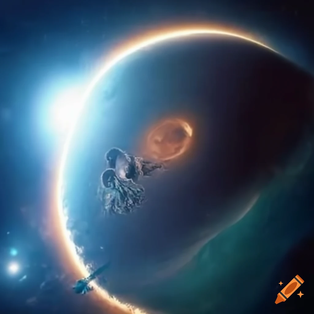 Giant troll pushing the sun through space on Craiyon