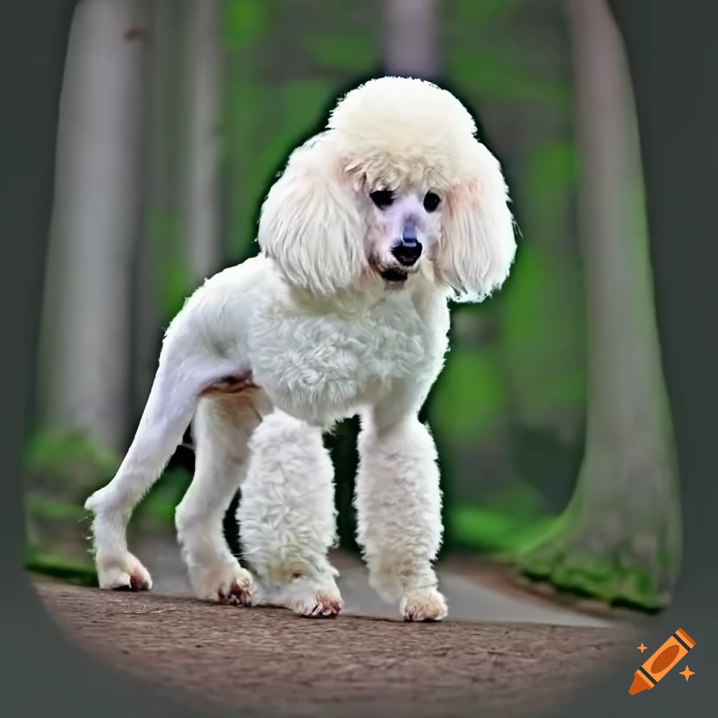 White poodle in hyper realistic and detailed closeup on Craiyon