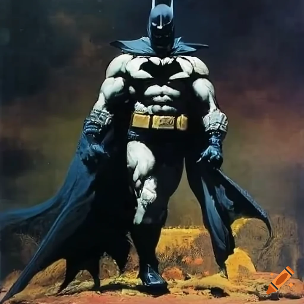 Compositional layout sketches featuring batman by frank frazetta on Craiyon