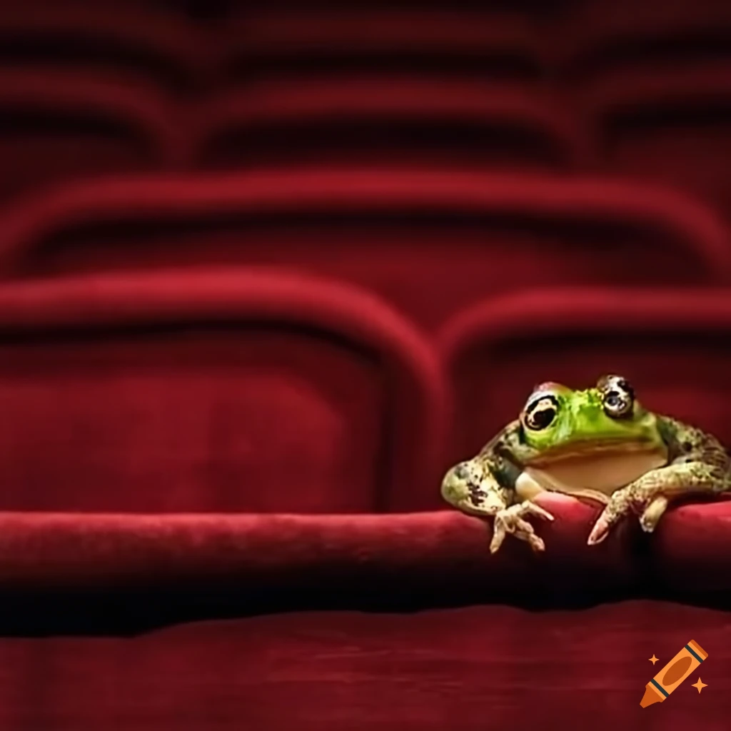 Toad sitting in a chair in the theater on Craiyon