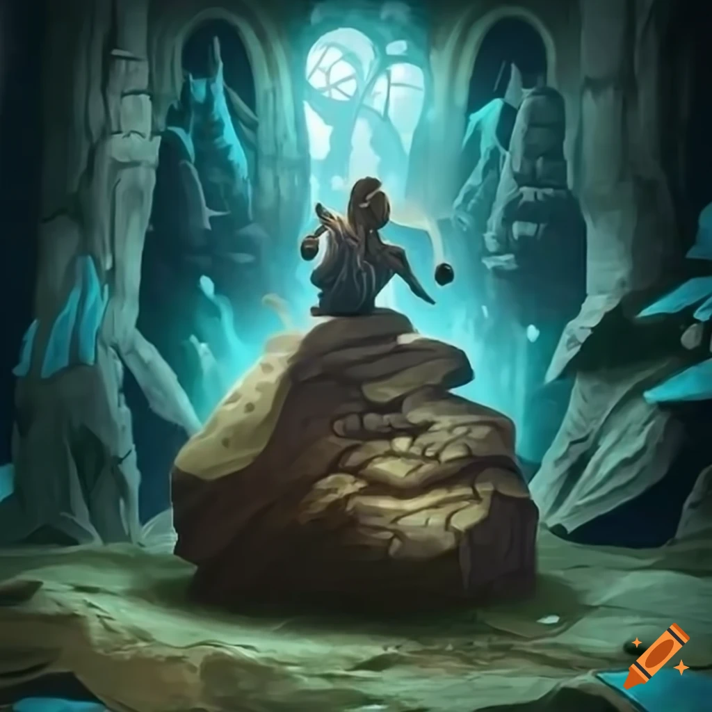 Magic boulder throw in Hero Quest 2021 board game spell card on Craiyon