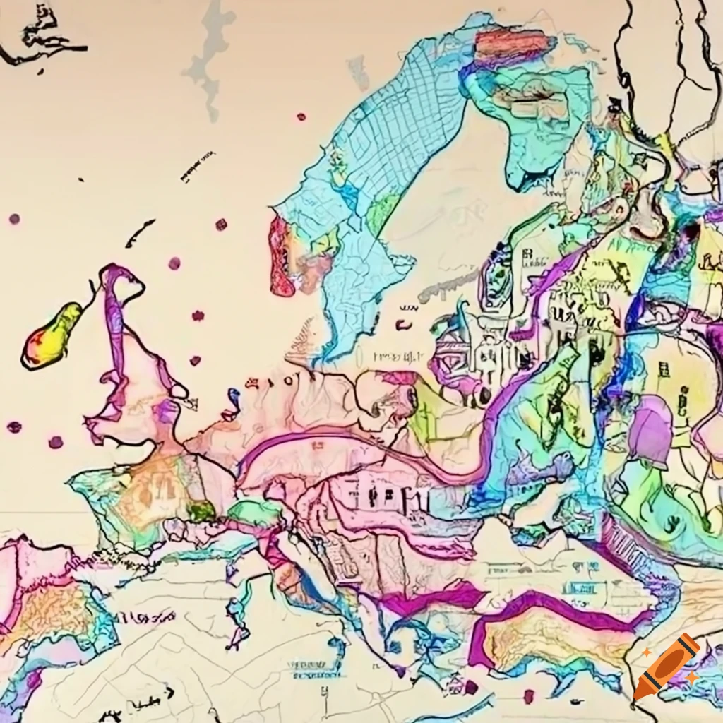 Topographical map with TAC UNIVERSITY written on it and coloring on Craiyon