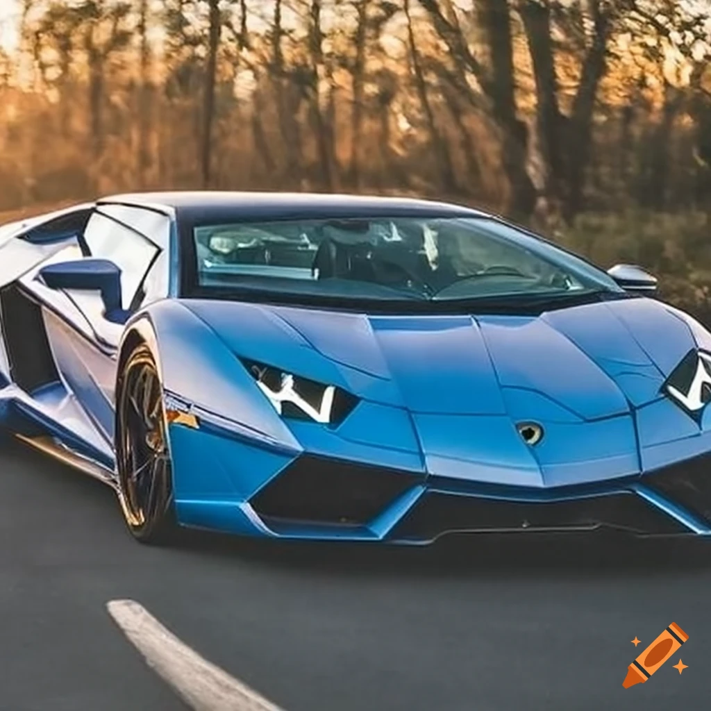 Blue Lamborghini on Craiyon