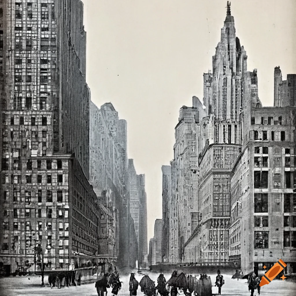 Futuristic new york city in 1908 on Craiyon