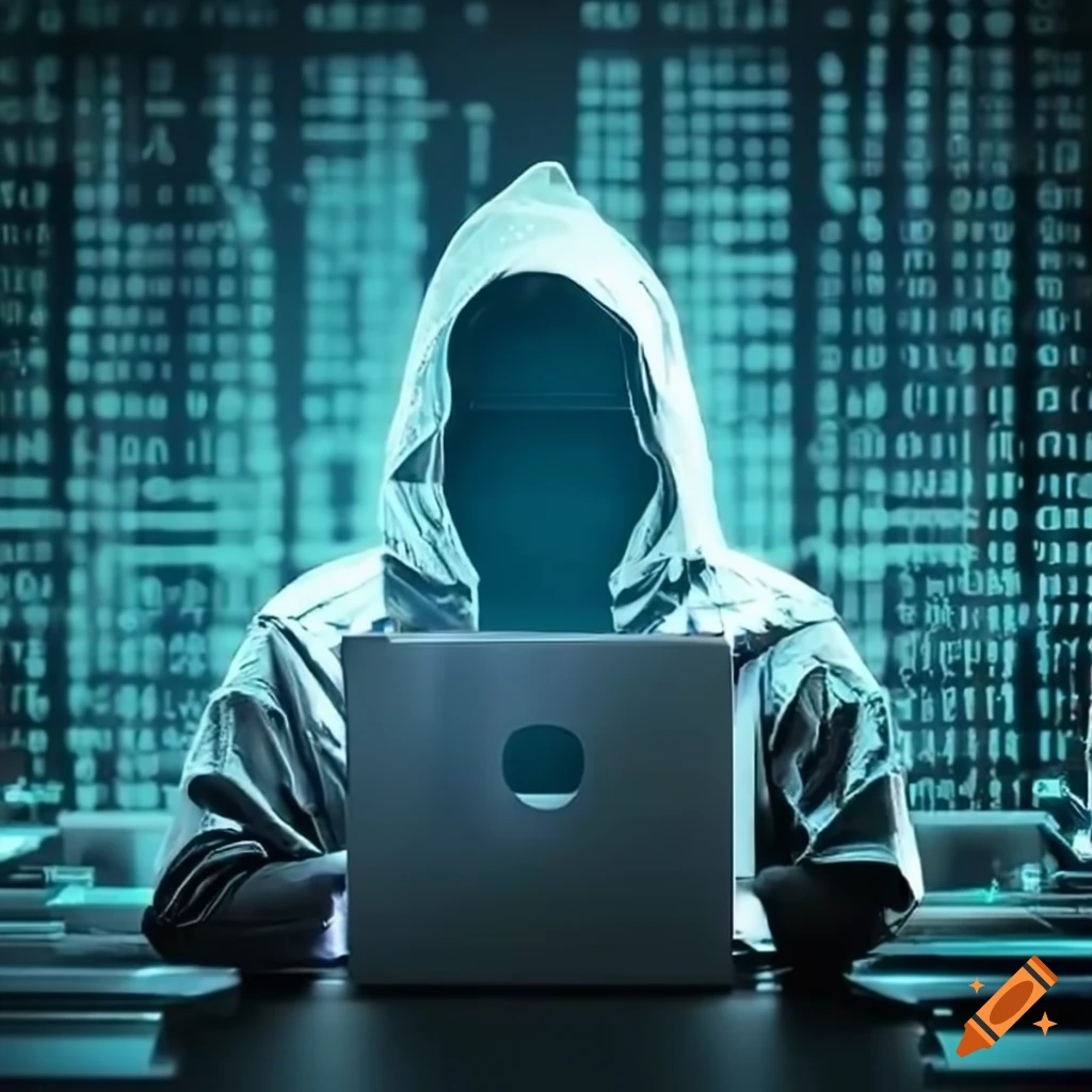 Cyber security expert using tools to prevent cyber attacks on Craiyon