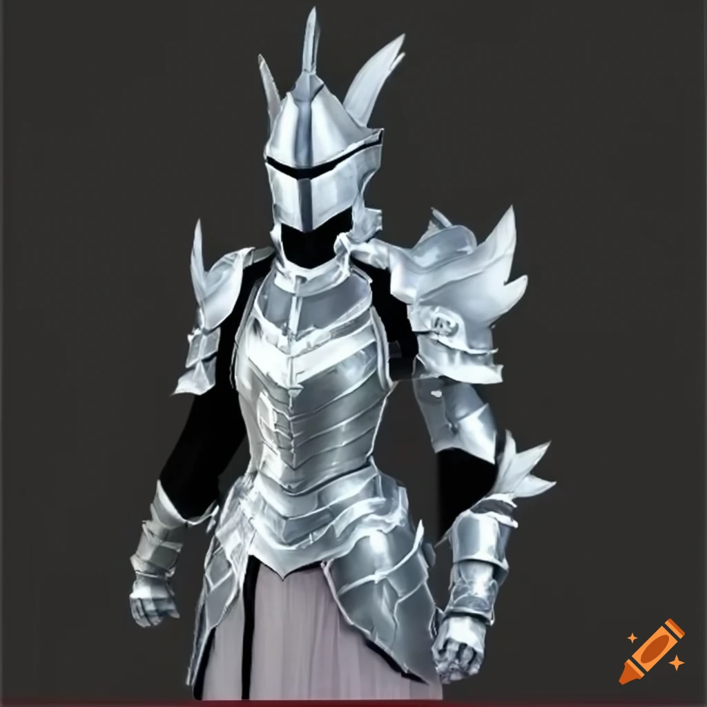 Luminous white armor on Craiyon