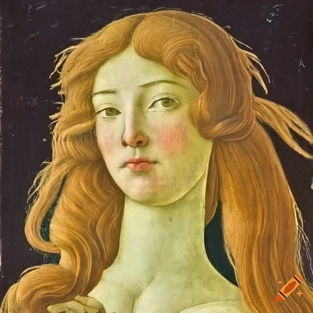 Full Body View Of A Group Of Pre Raphaelite Young Ladies With Long Hair In A Style Reminiscent