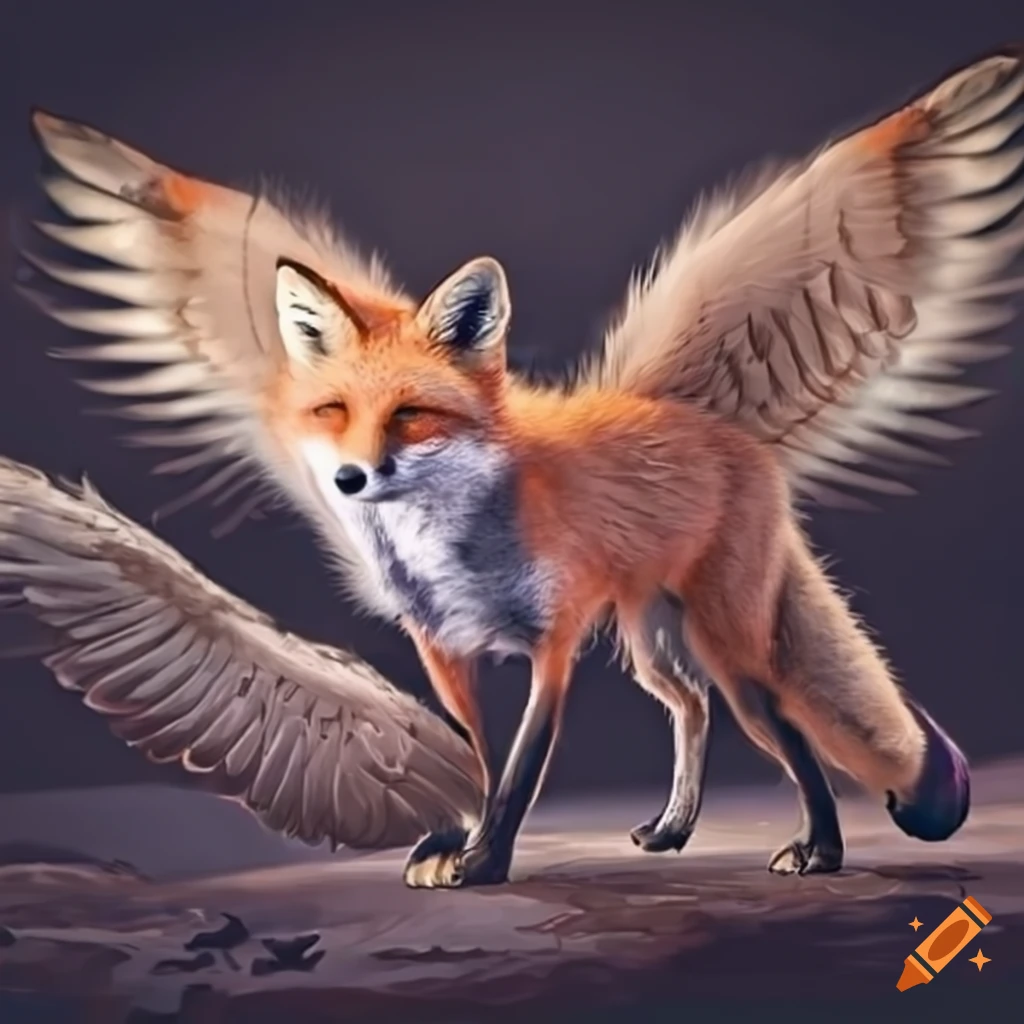 Fox with wings and a wand on Craiyon