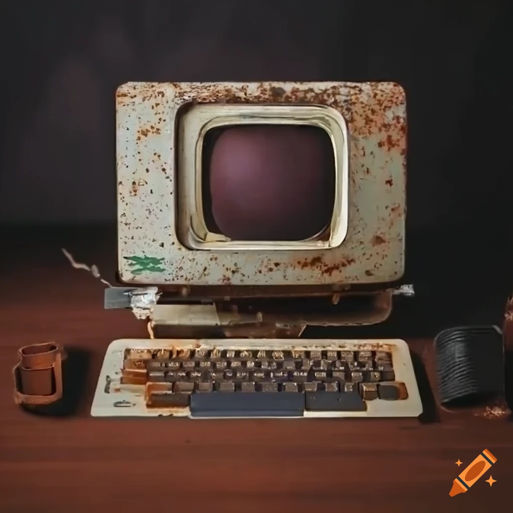 Vintage retro rusty apple 2 computer on Craiyon
