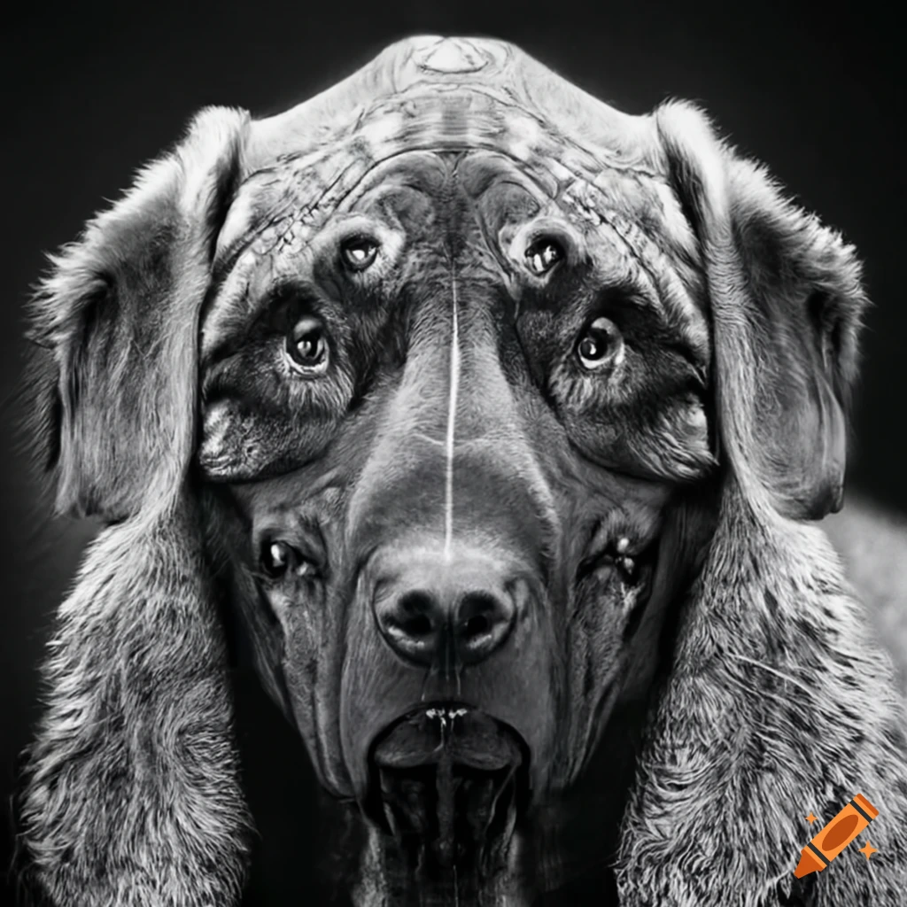 Sculpture of a dog with h.r. giger's design on Craiyon