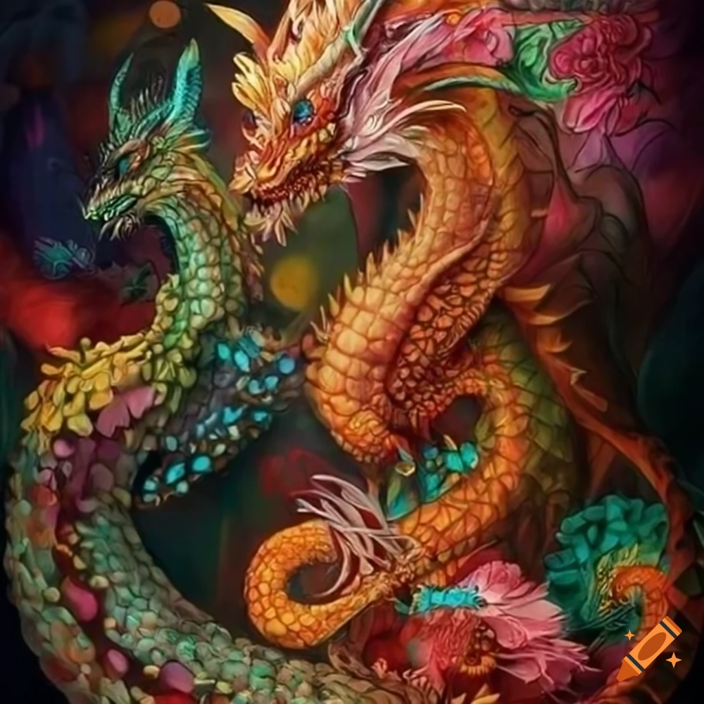 Vibrant flower dragons by Remedios Varo on Craiyon