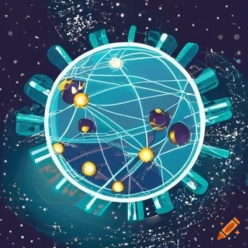 Space communication network sticker on Craiyon