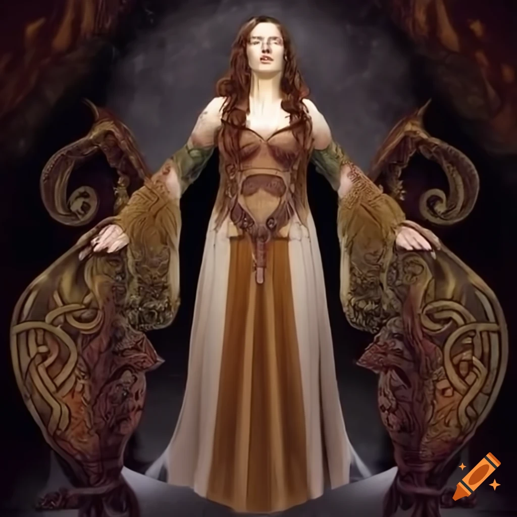 Front facing closeup of a hyper realistic norse celtic woman on Craiyon