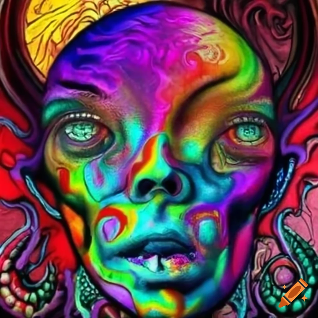 Abstract contemporary artwork with a trippy vibe on Craiyon