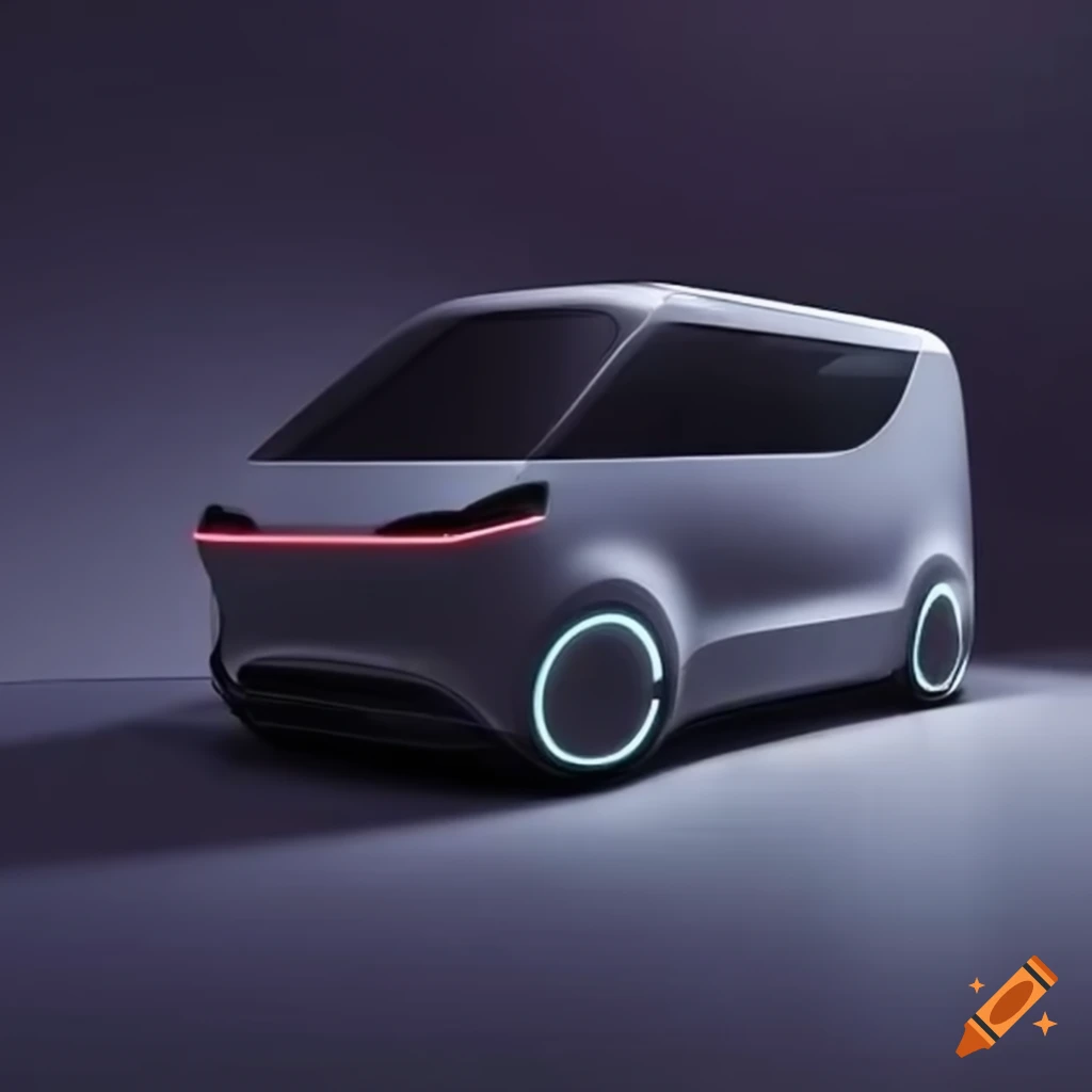 Sleek and futuristic high-tech electric van on Craiyon