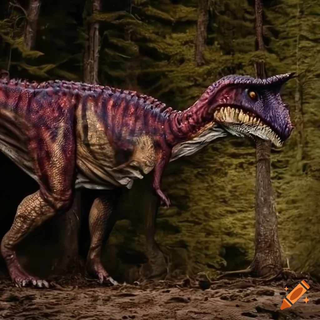Carnotaurus with intricate color pattern roaming in British Columbia ...
