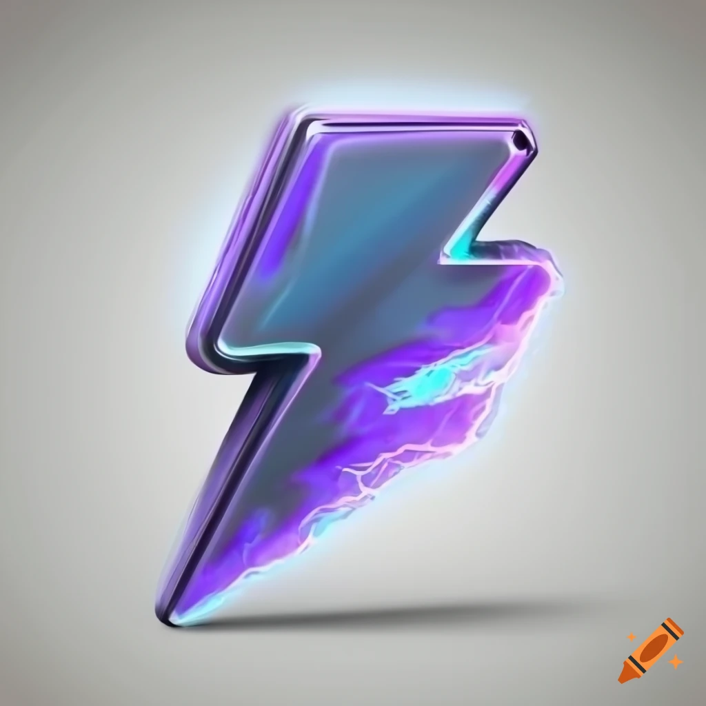 Digital illustration of lightning and video game icons in 3d on Craiyon