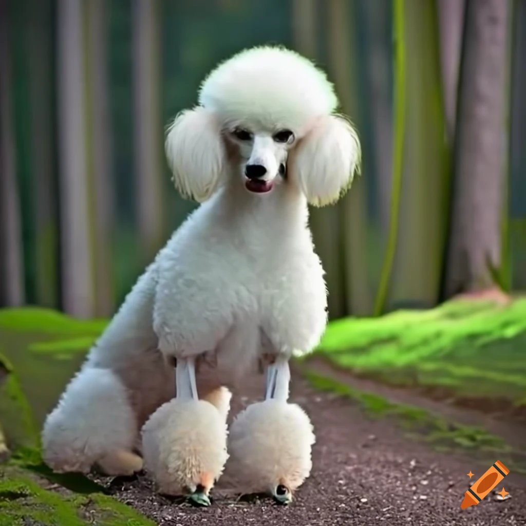 White poodle in hyper realistic and detailed closeup on Craiyon