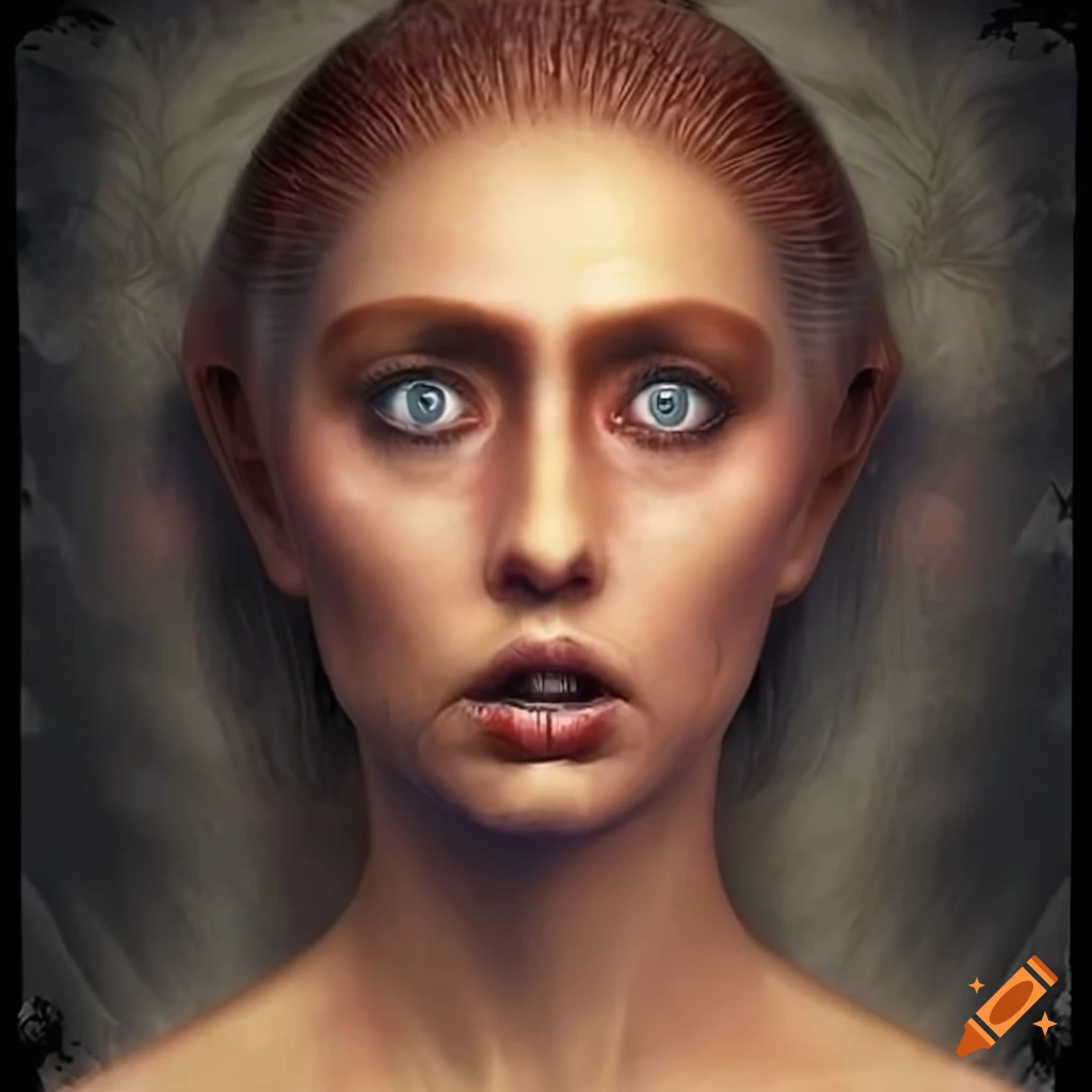 Surreal woman's face in extreme hyper realistic detail on Craiyon