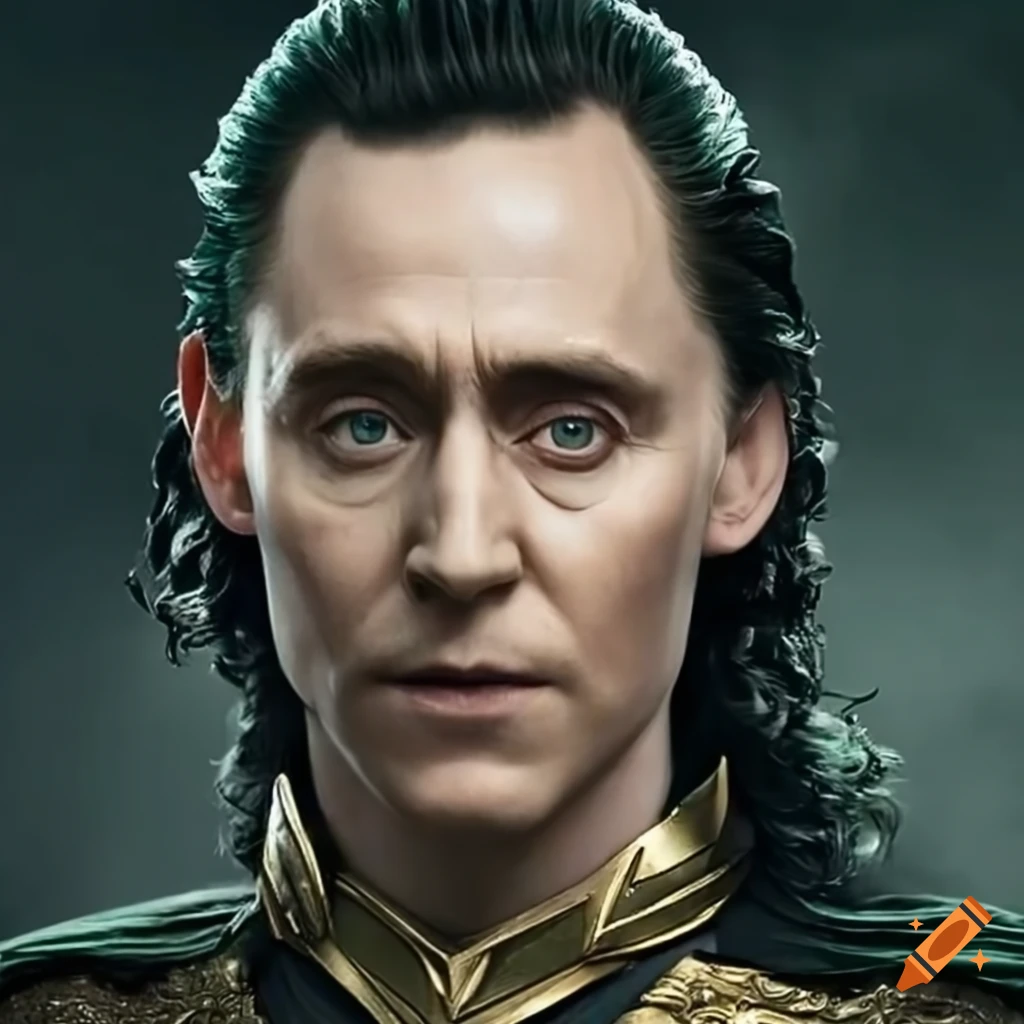 Tom hiddleston as loki with intricate green and gold traditional japanese nobleman attire on Craiyon
