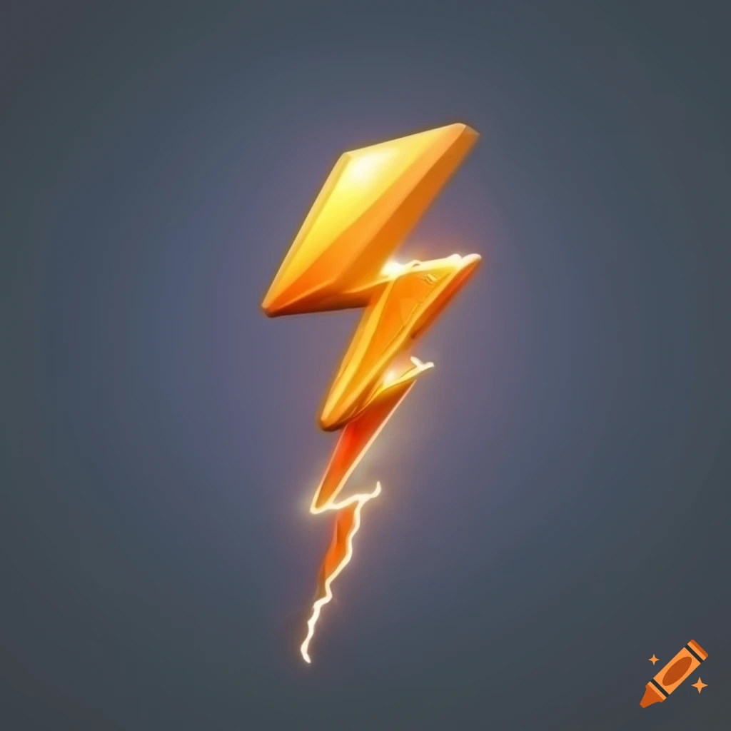 Digital illustration of lightning icon and video game icon in 3d on Craiyon