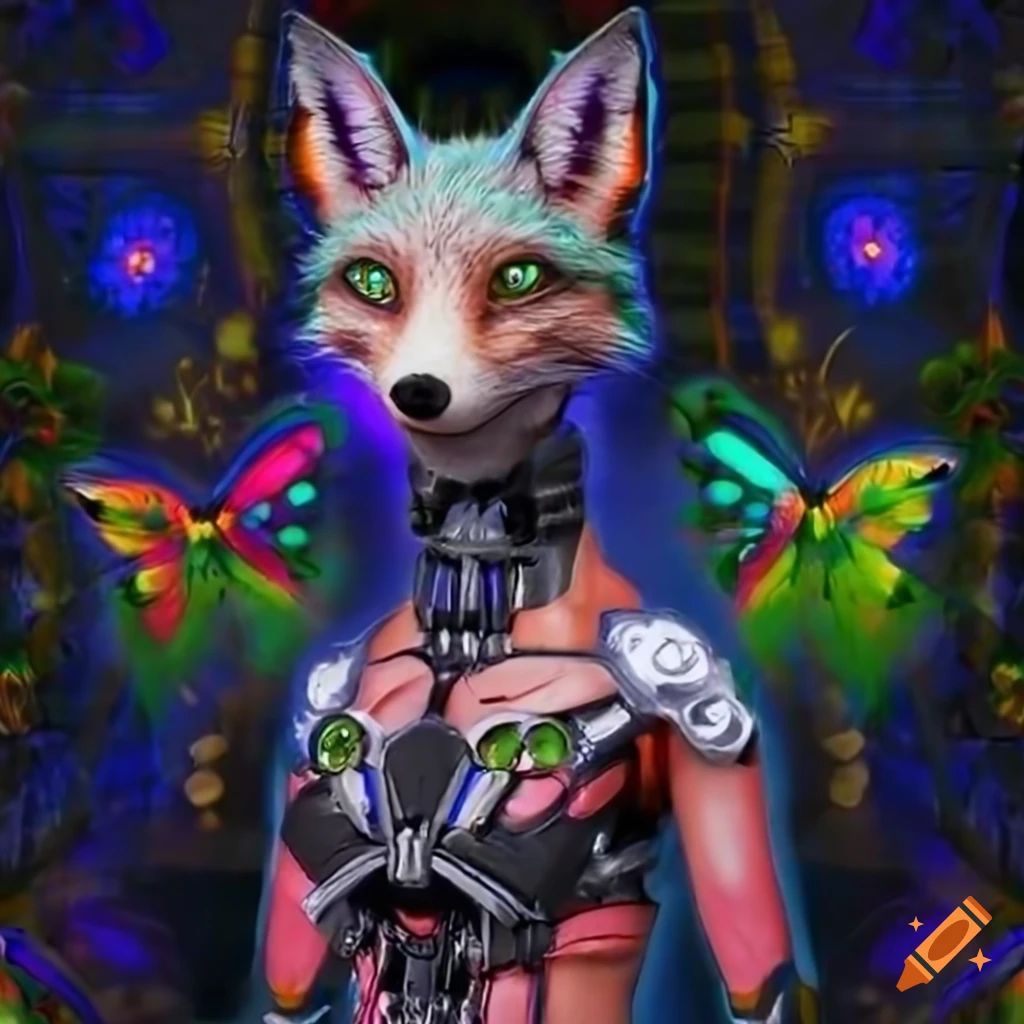 Cyborg fox artwork with extreme hyper-realistic details on Craiyon