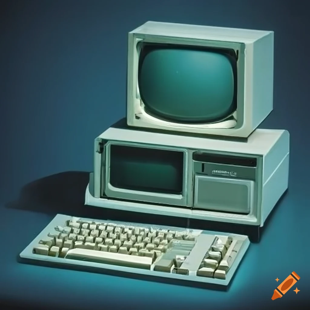 Vintage 1980s computer on Craiyon