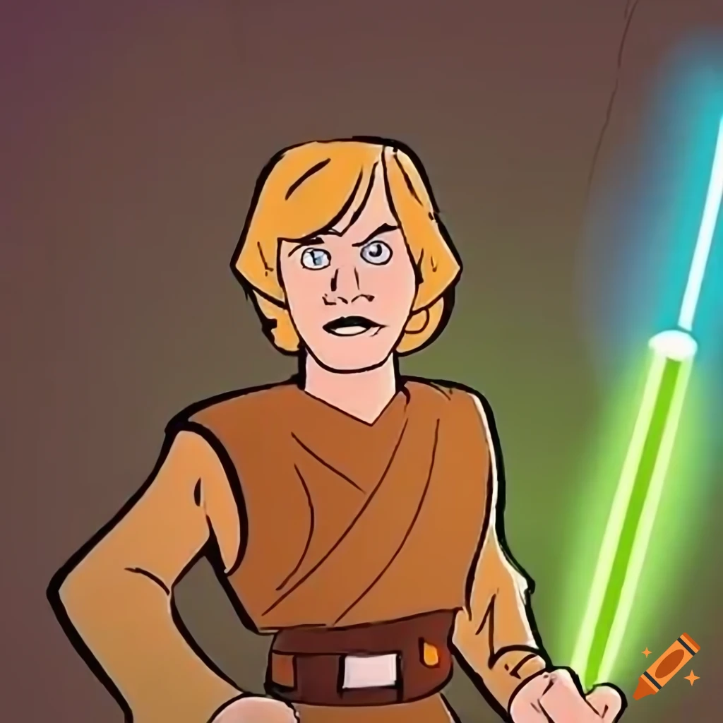 Luke skywalker in a 1960s hanna-barbera cartoon style on Craiyon