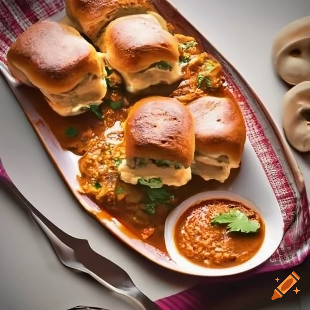Delicious pav bhaji, a popular spicy vegetable curry served with soft ...