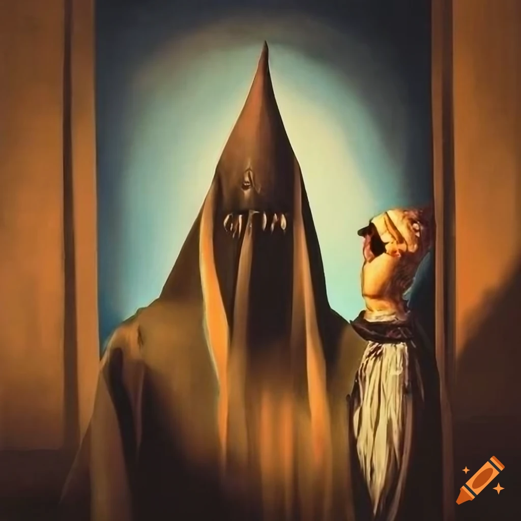 Fine art illustration of catholic penitents from seville in christian ...