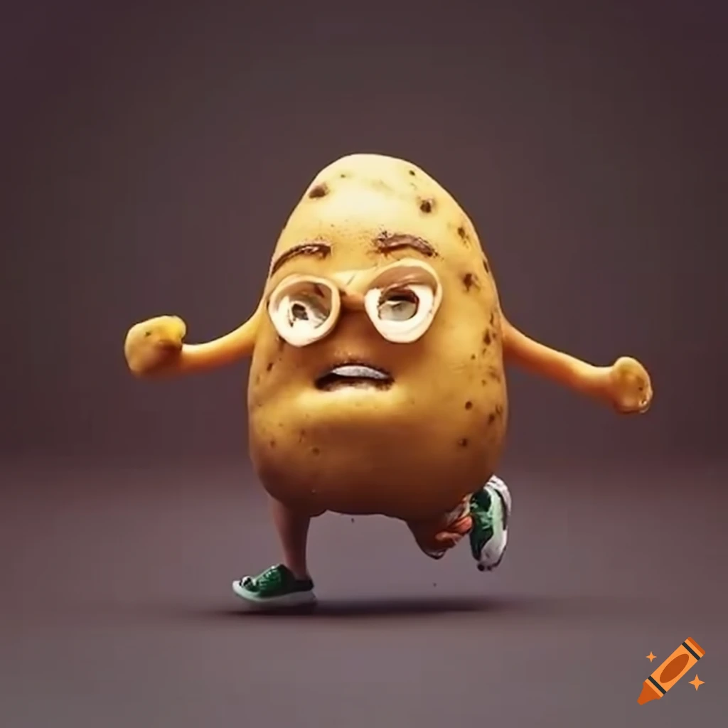 Potato running a marathon on Craiyon