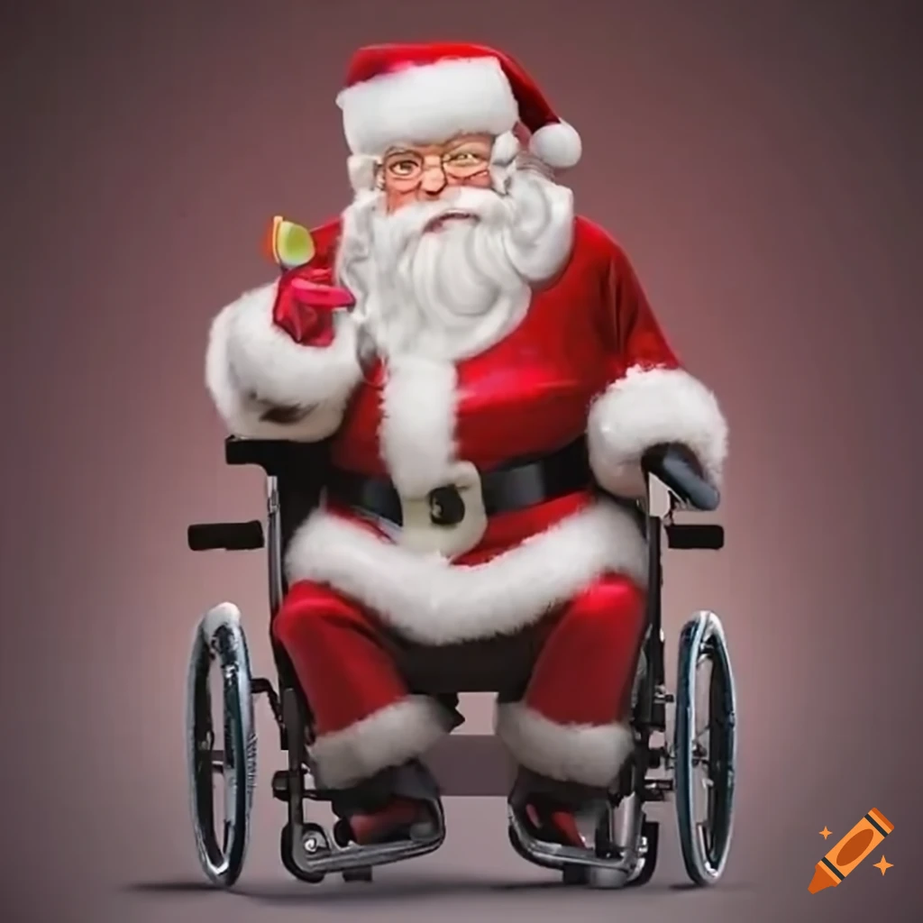 Santa claus in a wheelchair on Craiyon
