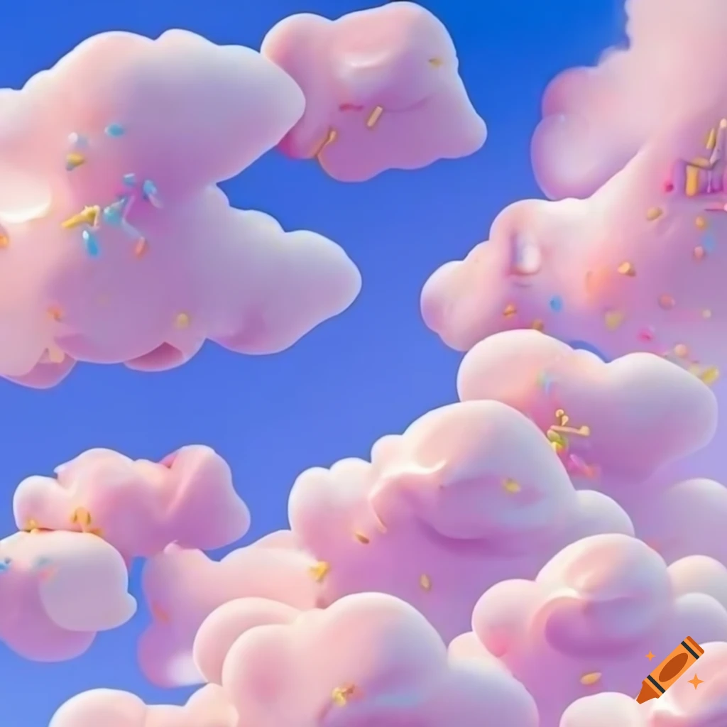 Creamy clouds and candies in a whimsical sky on Craiyon