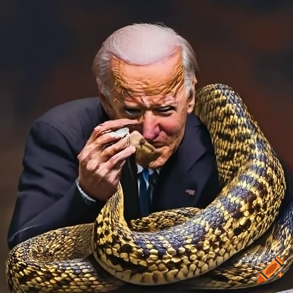 Joe Biden eating snakes on Craiyon