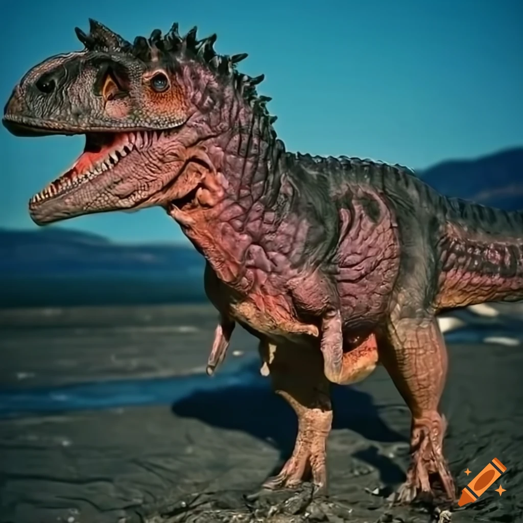 Carnotaurus with intricate color pattern roaming in British Columbia ...