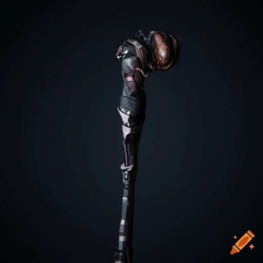 Futuristic fantasy combat staff on Craiyon