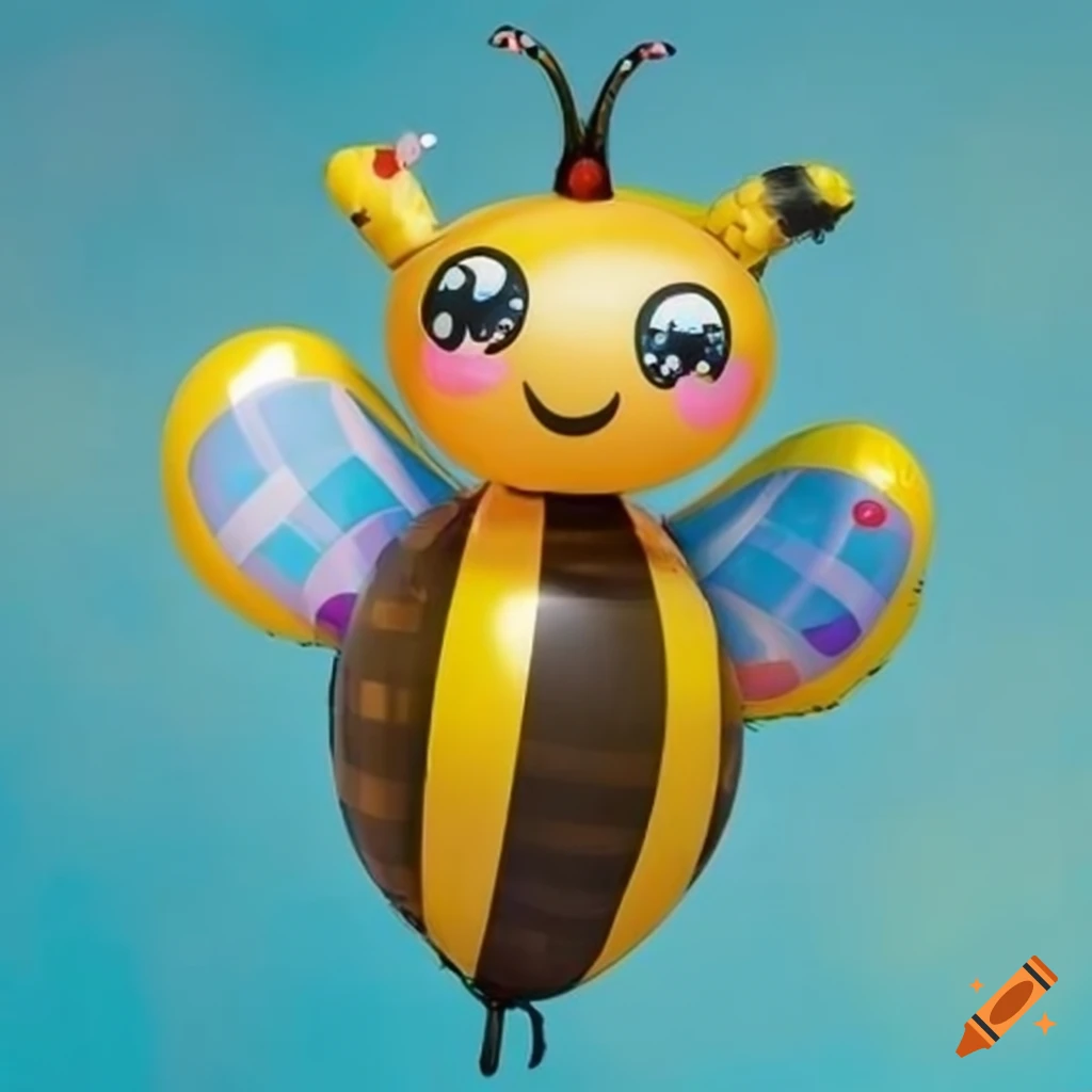 Cute inflatable bee party balloon on Craiyon
