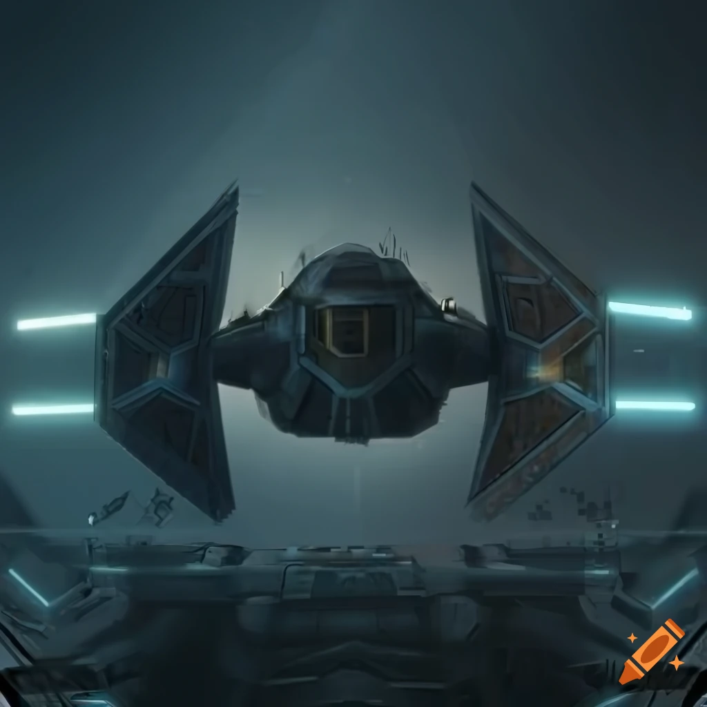 Stealth tie interceptor in gunmetal grey with gold squadron markings on ...