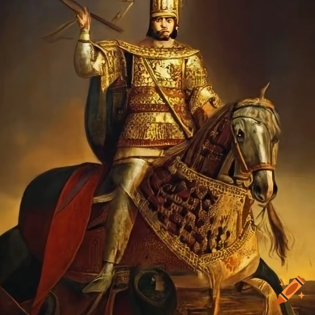 Historical painting of the king of rus entering a conquered city on ...