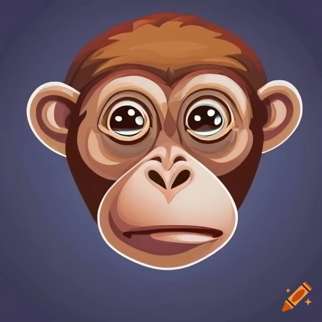 2d vector art of a monkey on Craiyon