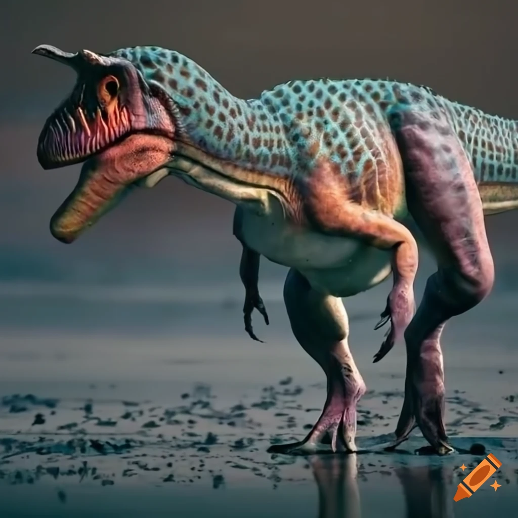 Carnotaurus with intricate color pattern roaming in British Columbia ...